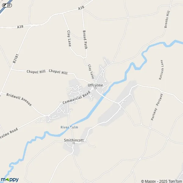 Map Uffculme: map of Uffculme (EX15 3) and practical information