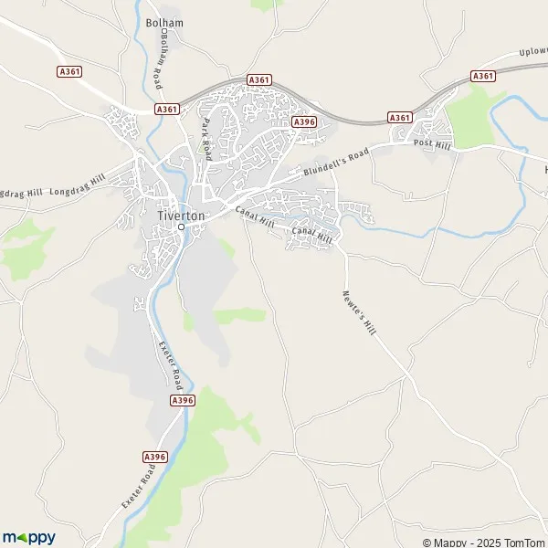 Map Tiverton: map of Tiverton (EX16 5) and practical information