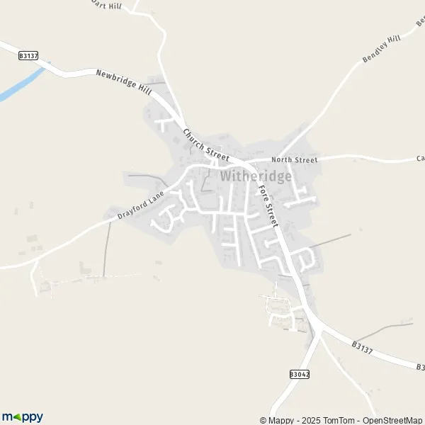 Map Witheridge: map of Witheridge (EX16 8) and practical information