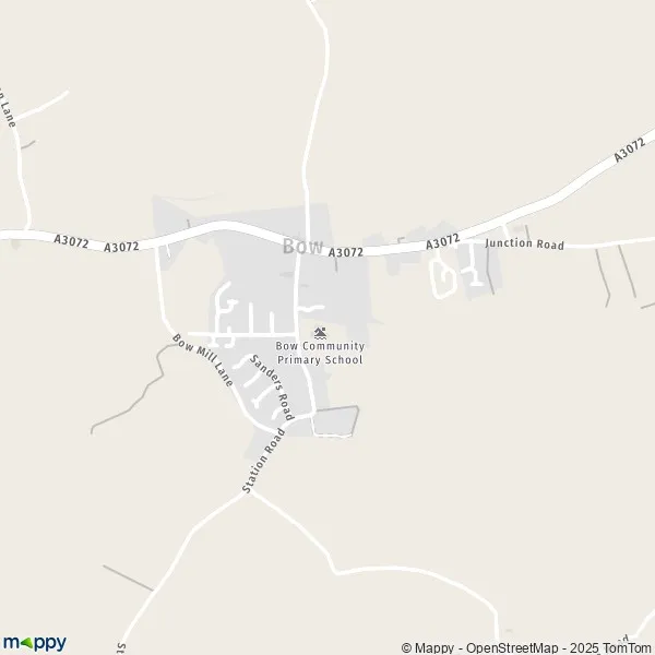 Map Bow: map of Bow (EX17 6) and practical information