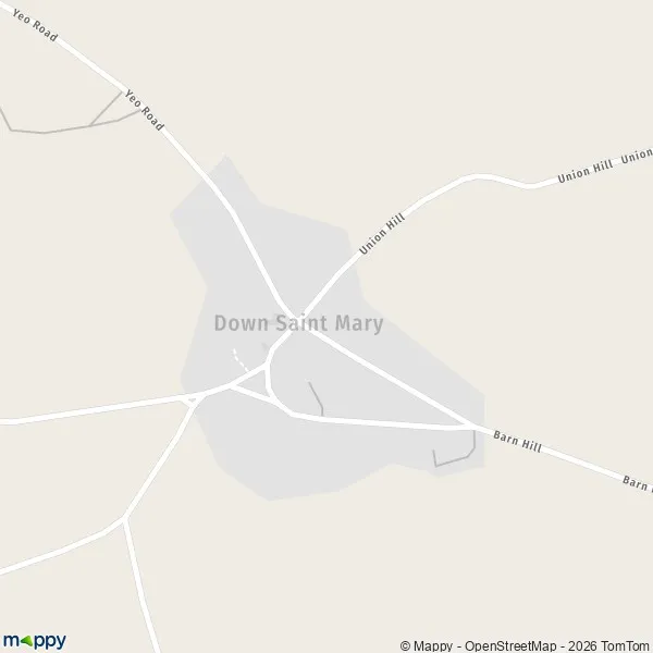 Map Down Saint Mary: map of Down Saint Mary (EX17 6) and practical ...