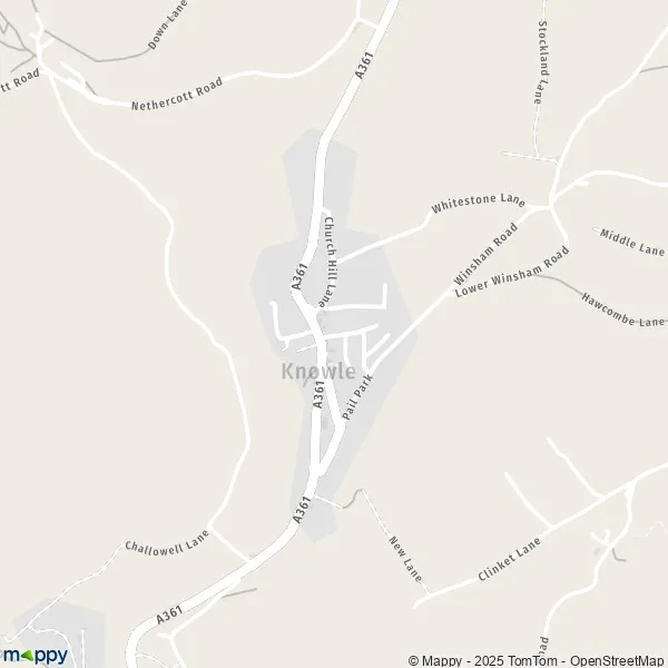 Map Knowle: map of Knowle (EX33 2) and practical information