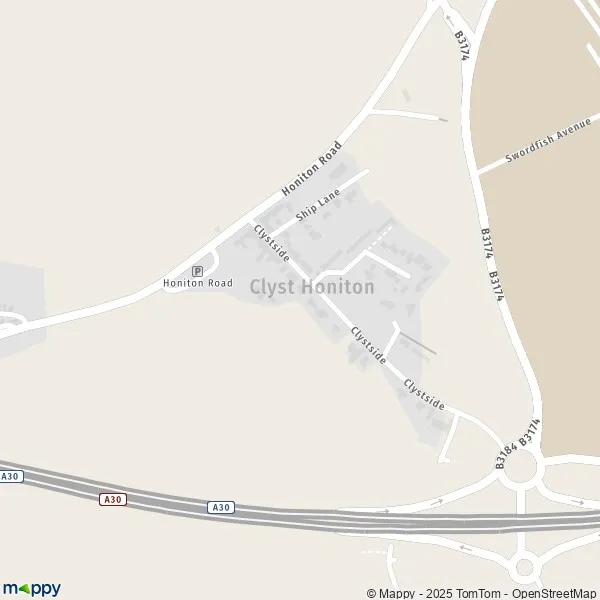 Map Clyst Honiton: map of Clyst Honiton (EX5 2) and practical information
