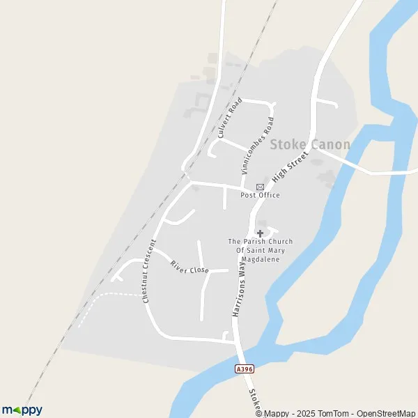 Map Stoke Canon: map of Stoke Canon (EX5 4) and practical information