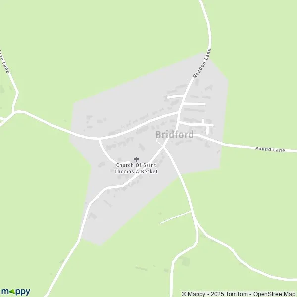 Map Bridford: map of Bridford (EX6 7) and practical information