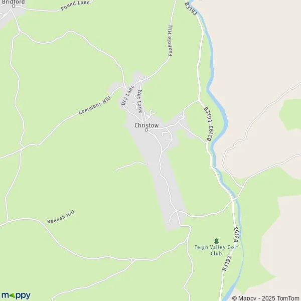 Map Christow: map of Christow (EX6 7) and practical information