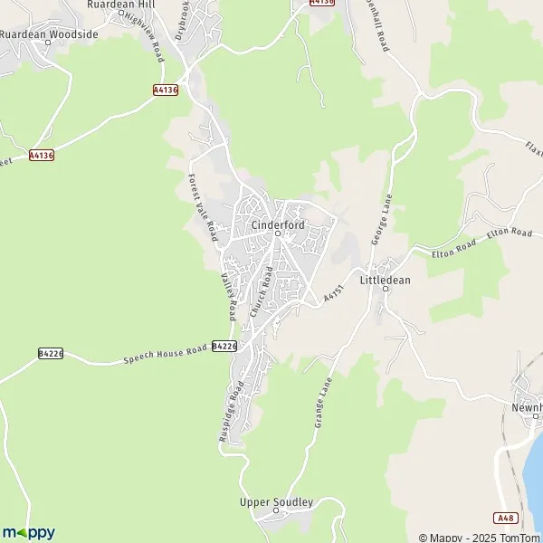 Map Cinderford: map of Cinderford (GL14 2) and practical information