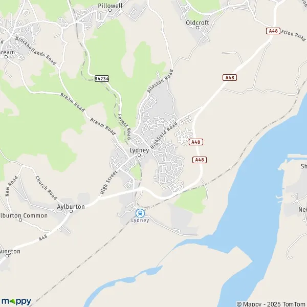 Map Lydney: map of Lydney (GL15 5) and practical information