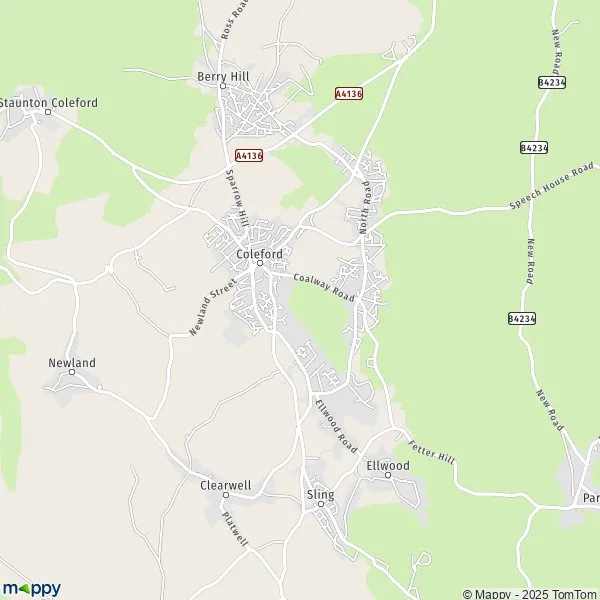 Map Coleford: map of Coleford (GL16 8) and practical information