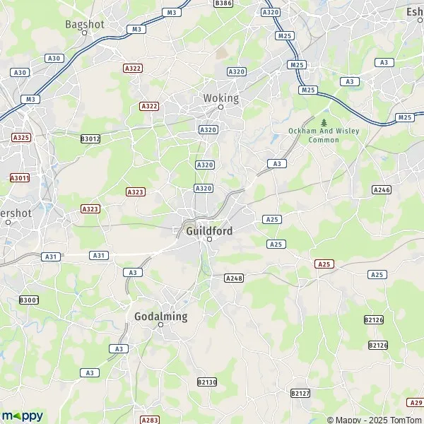 Map Guildford: map of Guildford (GU1 4) and practical information