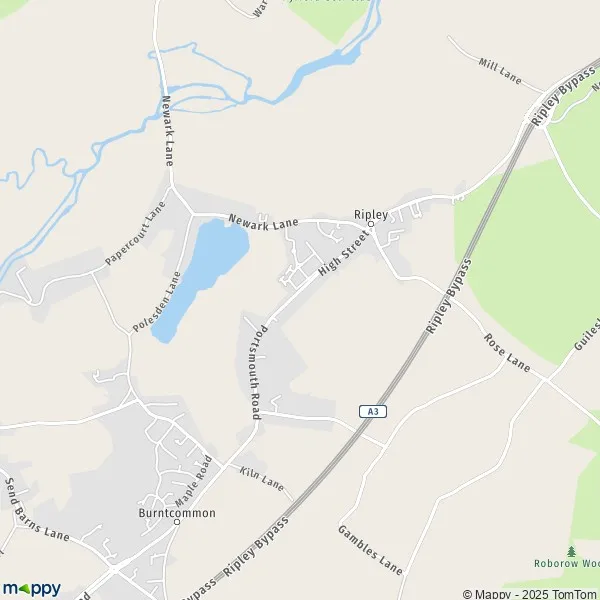Map Ripley: map of Ripley (GU23 6) and practical information