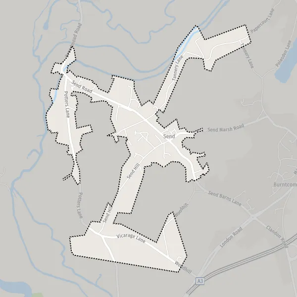 Map Send: map of Send (GU23 7) and practical information