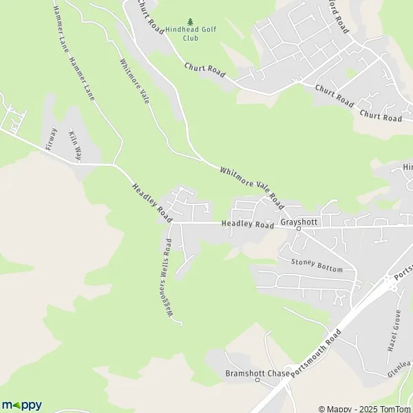 Map Grayshott: map of Grayshott (GU26 6) and practical information