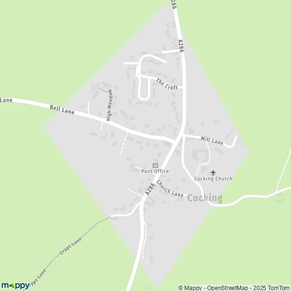 Map Cocking: map of Cocking (GU29 0) and practical information