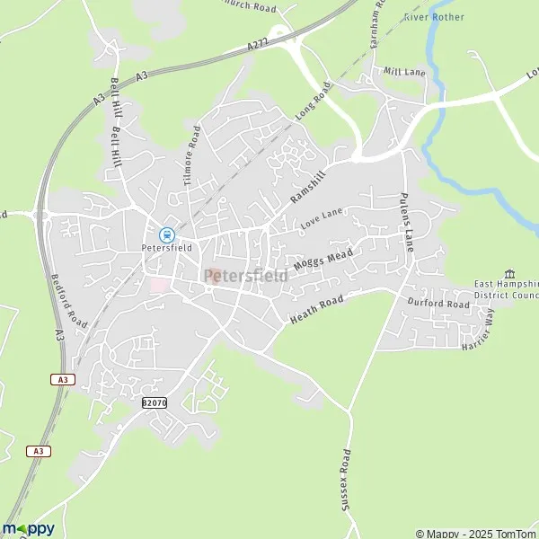 Map Petersfield: map of Petersfield (GU31 4) and practical information