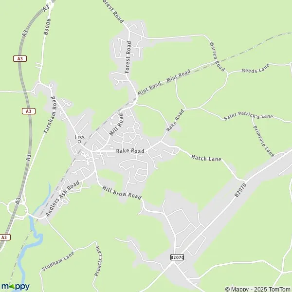 Map Liss: map of Liss (GU33 7) and practical information