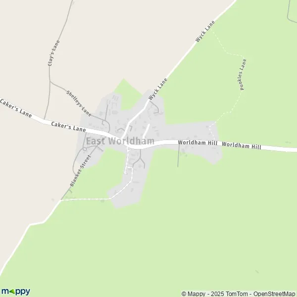 Map East Worldham: map of East Worldham (GU34 3) and practical information