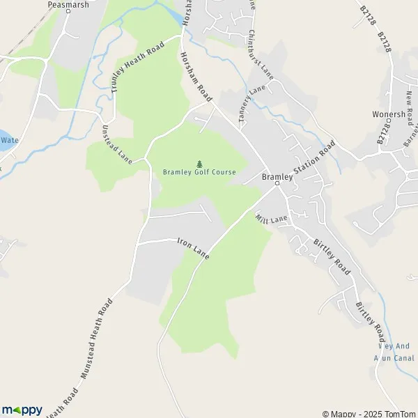 Map Bramley: map of Bramley (GU5 0) and practical information