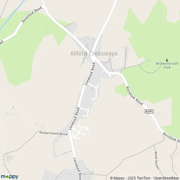 Map Alfold Crossways: map of Alfold Crossways (GU6 8) and practical ...