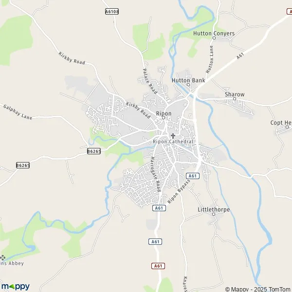 Map Ripon: map of Ripon (HG4 1) and practical information