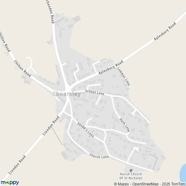 Map Chearsley: map of Chearsley (HP18 0) and practical information