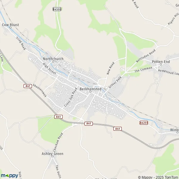 Map Berkhamsted: map of Berkhamsted (HP4 1) and practical information