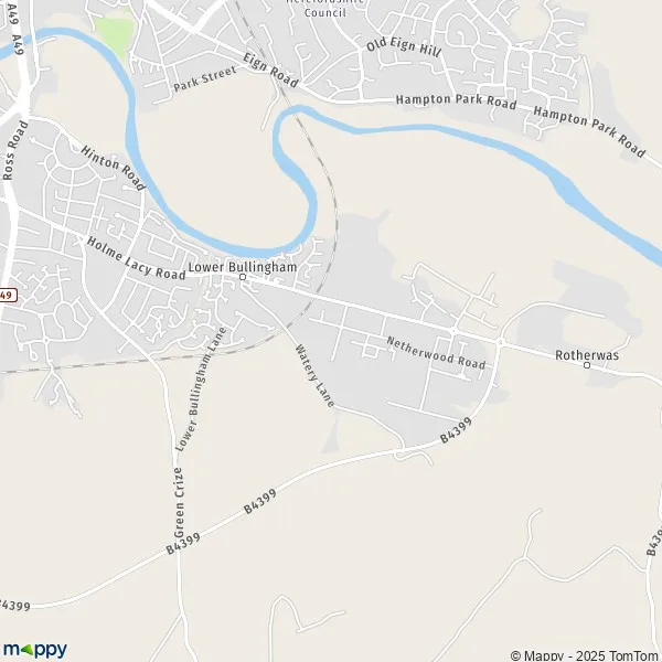 Map Lower Bullingham: map of Lower Bullingham (HR2 6) and practical ...