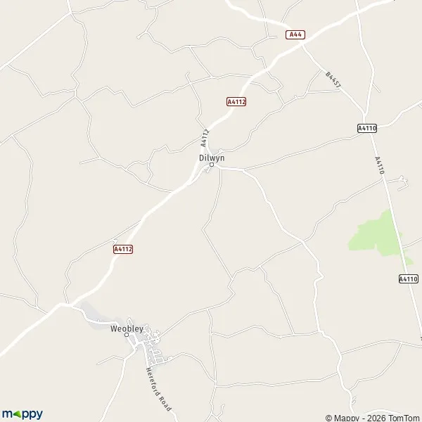 Map Dilwyn: map of Dilwyn (HR4 8) and practical information