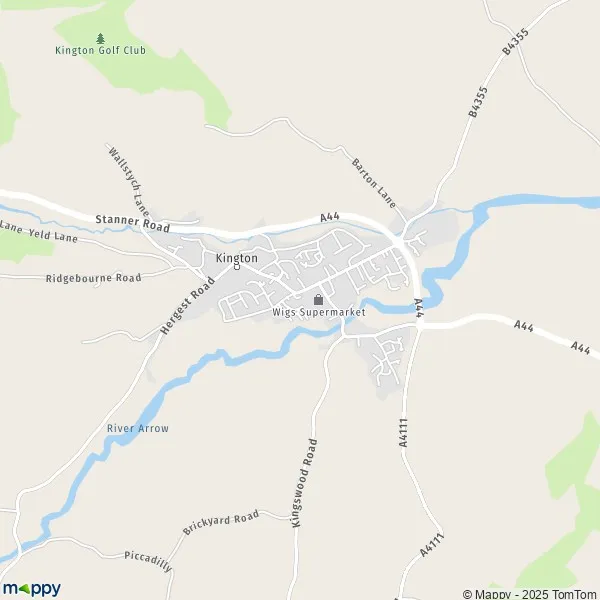 Map Kington: map of Kington (HR5 3) and practical information