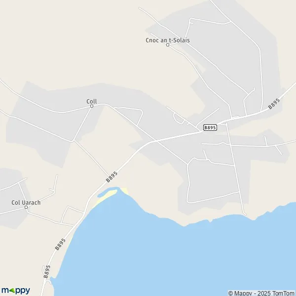 Map Coll: map of Coll (HS2 0) and practical information