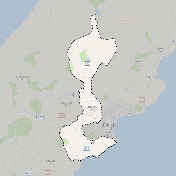 Map Braddan: map of Braddan (IM1 5) and practical information