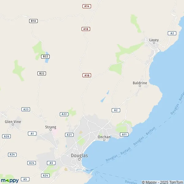 Map Onchan: map of Onchan (IM2 5) and practical information