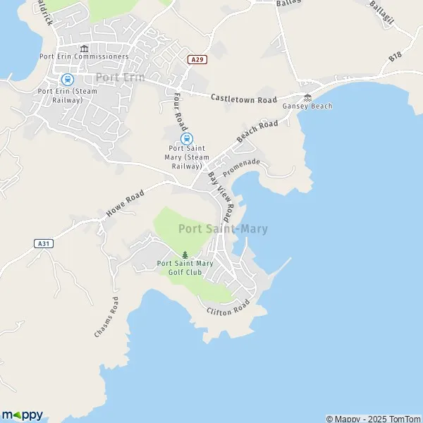 Map Port Saint Mary: map of Port Saint Mary (IM9 5) and practical ...