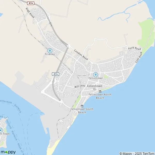Map Felixstowe: map of Felixstowe (IP11 7) and practical information