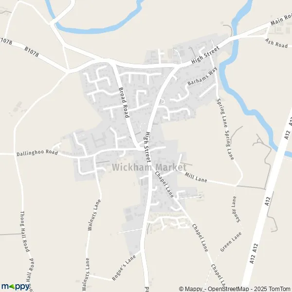 Map Wickham Market: map of Wickham Market (IP13 0) and practical ...