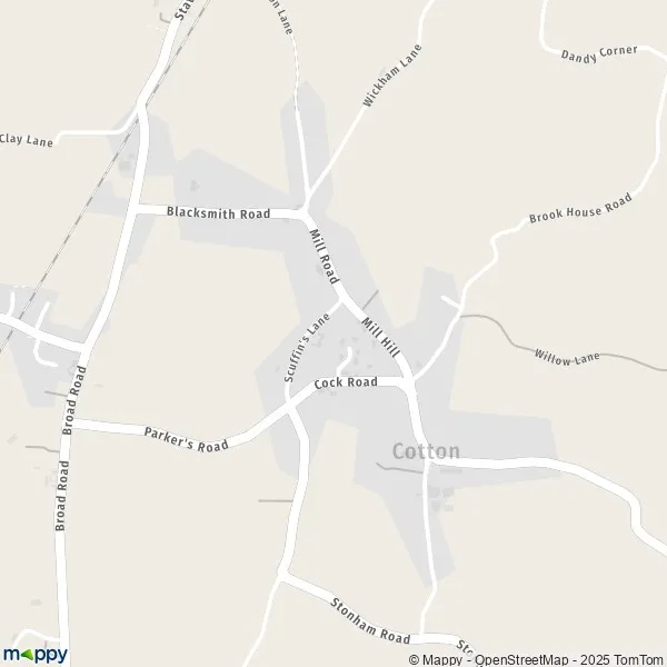 Map Cotton: map of Cotton (IP14 4) and practical information