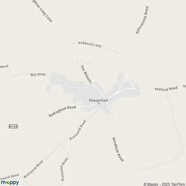 Map Peasenhall: map of Peasenhall (IP17 2) and practical information