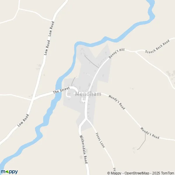 Map Mendham: map of Mendham (IP20 0) and practical information