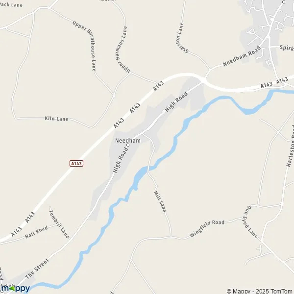 Map Needham: map of Needham (IP20 9) and practical information