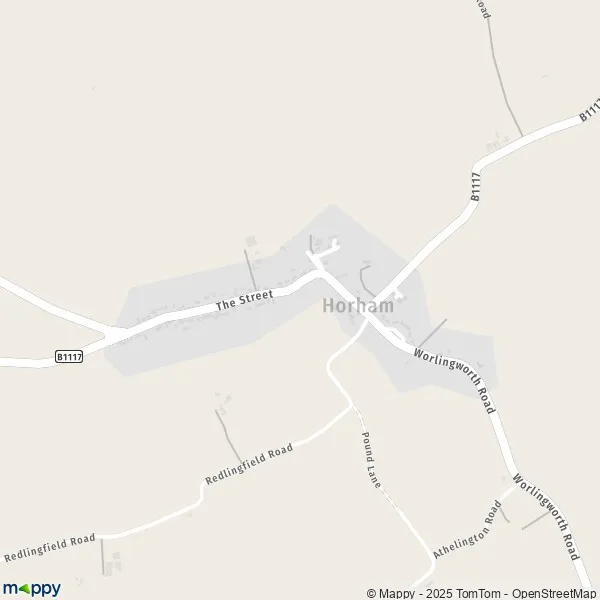 Map Horham: map of Horham (IP21 5) and practical information