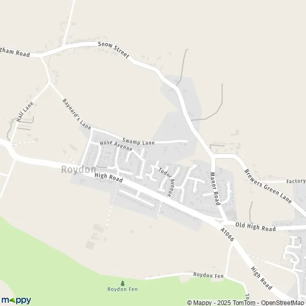 Map Roydon: map of Roydon (IP22 5) and practical information