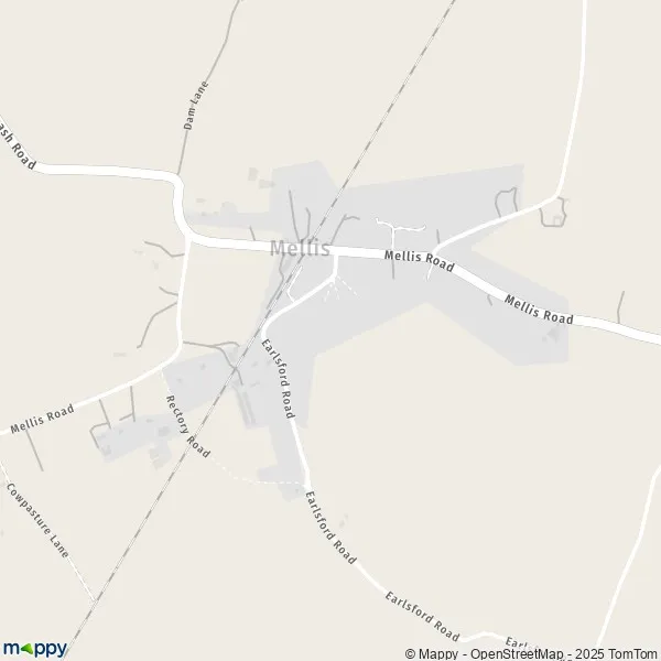 Map Mellis: map of Mellis (IP23 8) and practical information
