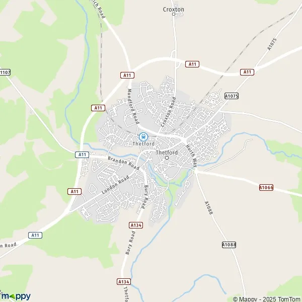 Map Thetford: map of Thetford (IP24 2) and practical information