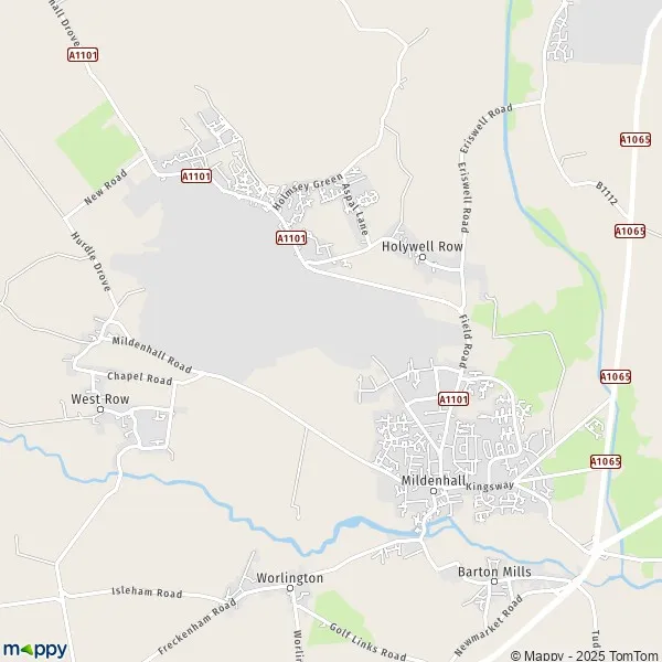 Map Mildenhall: map of Mildenhall (IP28 7) and practical information