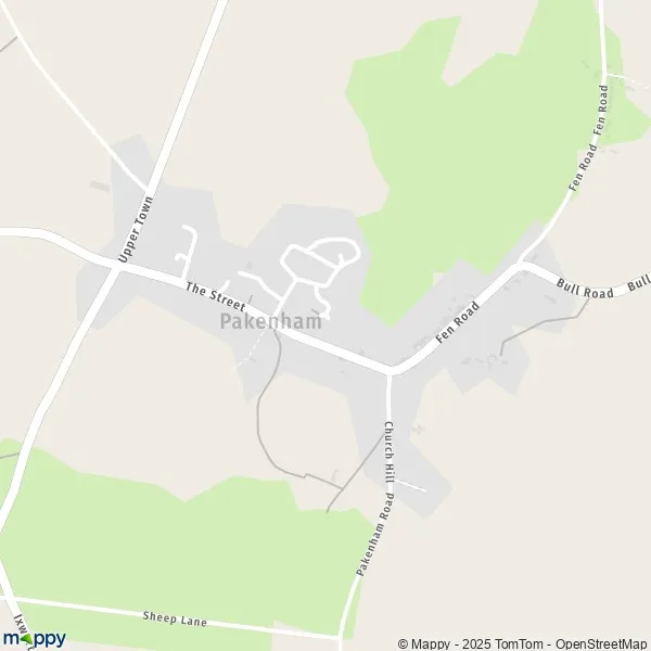 Map Pakenham: map of Pakenham (IP31 2) and practical information