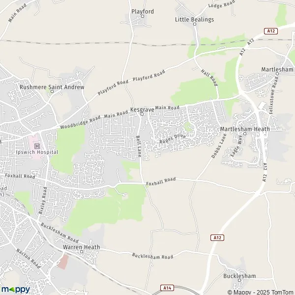 Map Kesgrave: map of Kesgrave (IP5 1) and practical information