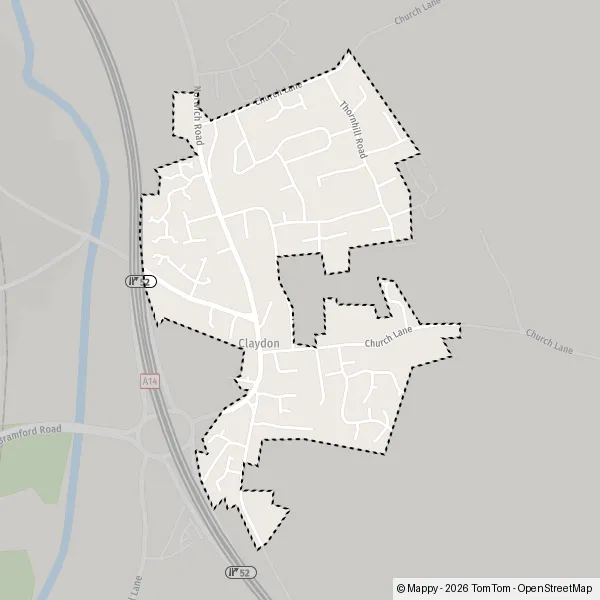 Map Claydon: map of Claydon (IP6 0) and practical information