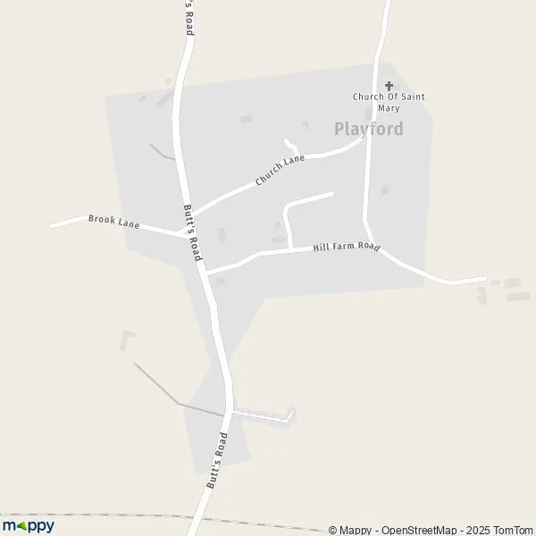 Map Playford: map of Playford (IP6 9) and practical information