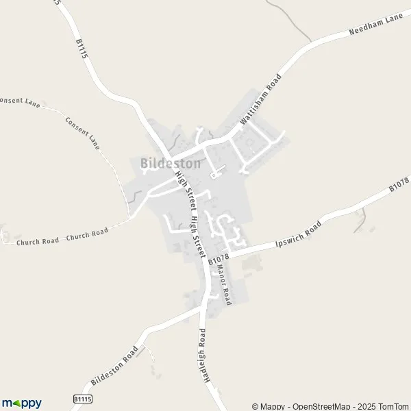 Map Bildeston: map of Bildeston (IP7 7) and practical information