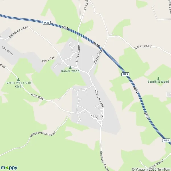 Map Headley: map of Headley (KT18 6) and practical information